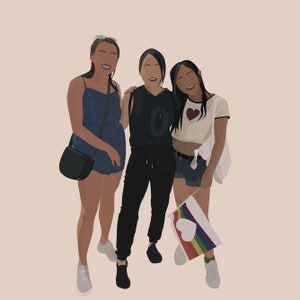Custom Illustration Group Portrait - Etsy