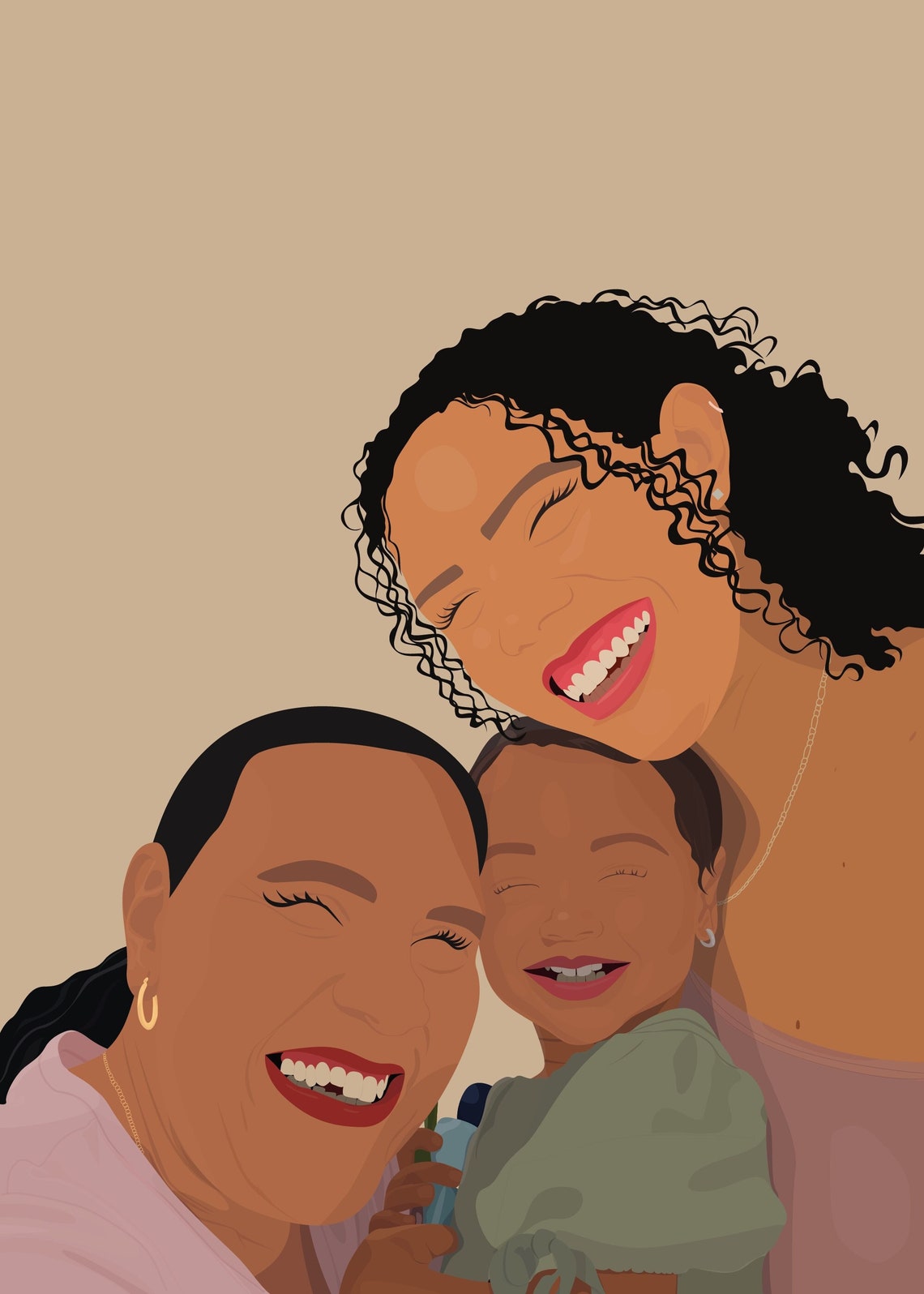 Custom Illustration Group Portrait - Etsy