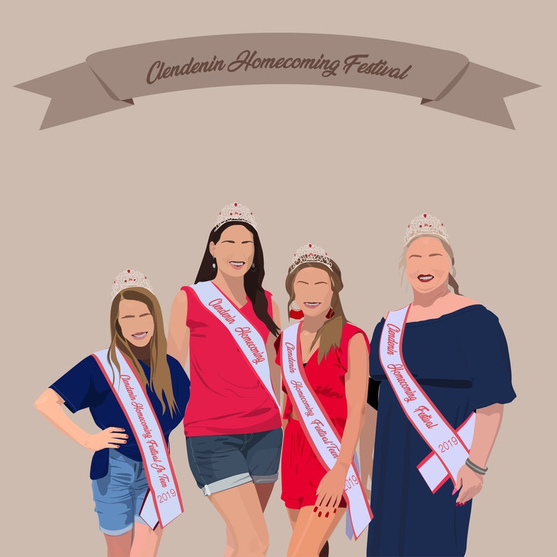 Custom Illustration Group Portrait - Etsy