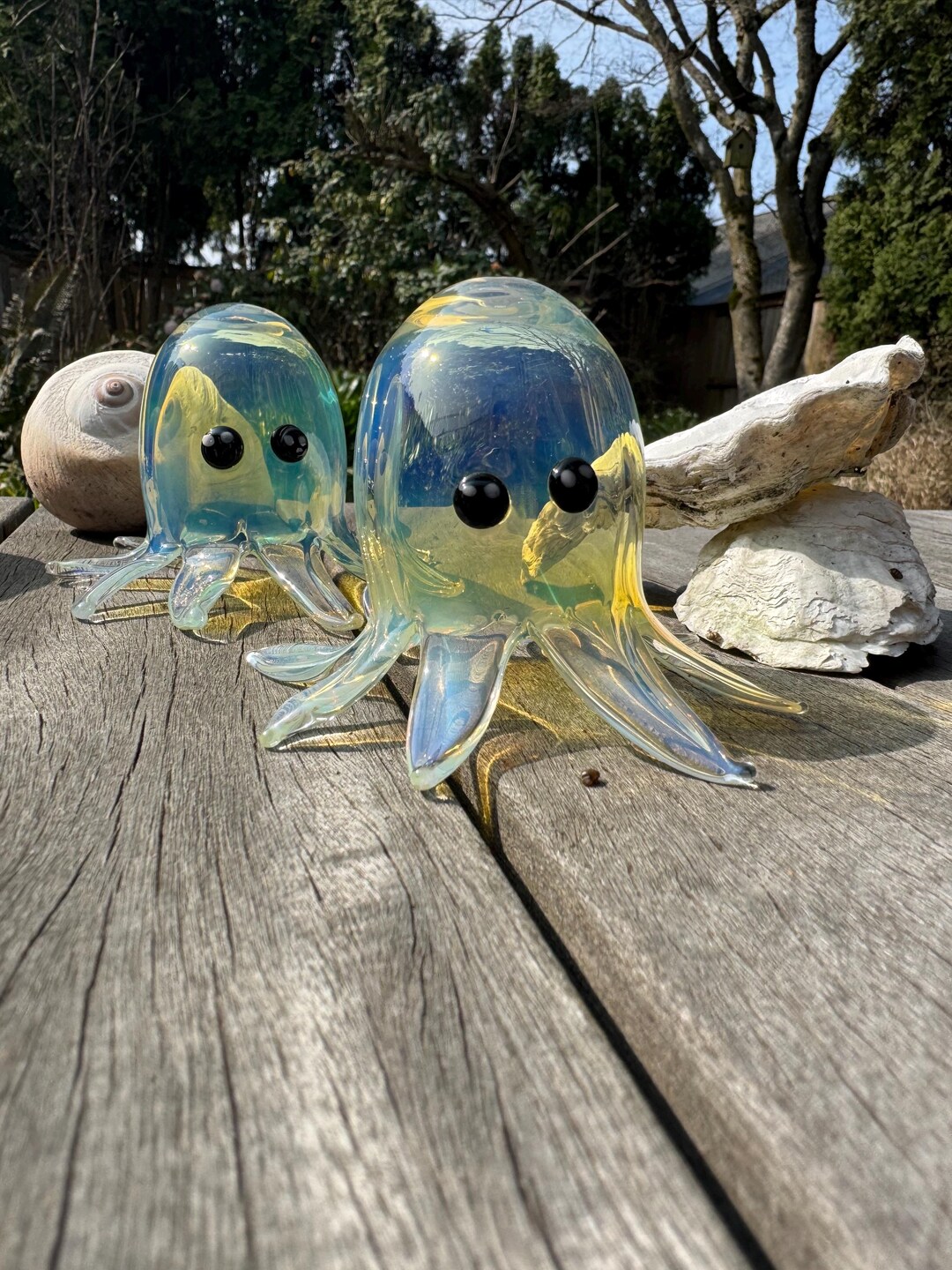Little Silver Fumed Glass Octopus | Handmade Pyrex Borosilicate Glass ...