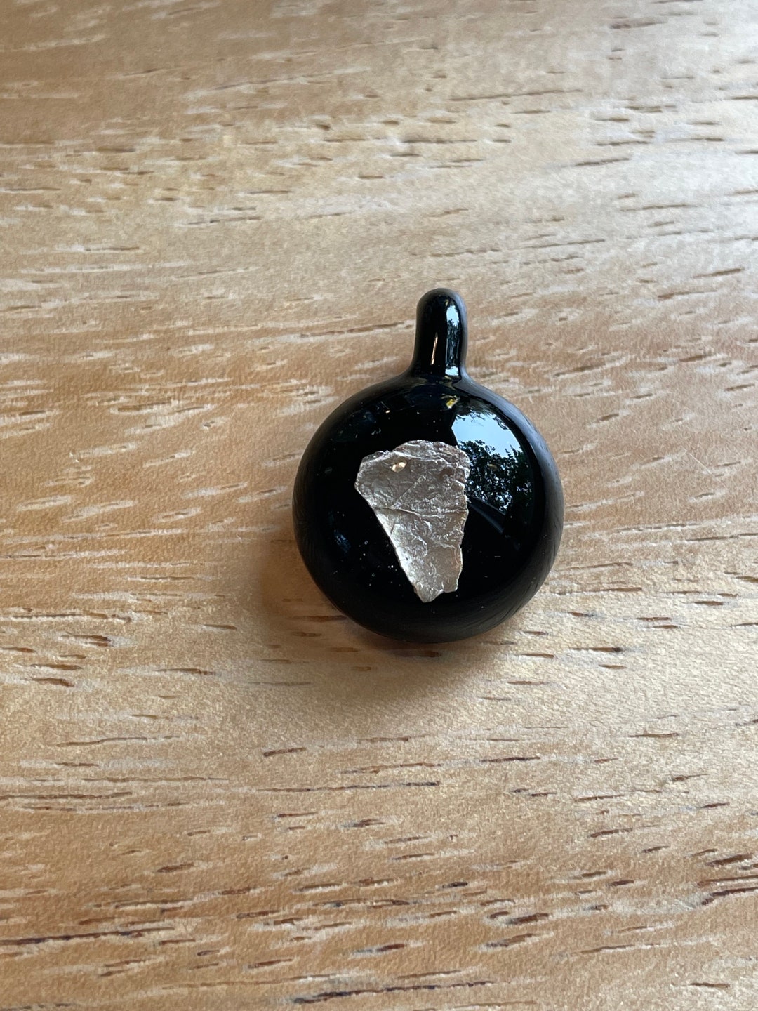 Mica Glass Encased Pendant | Handmade Borosilicate Glass Necklace ...