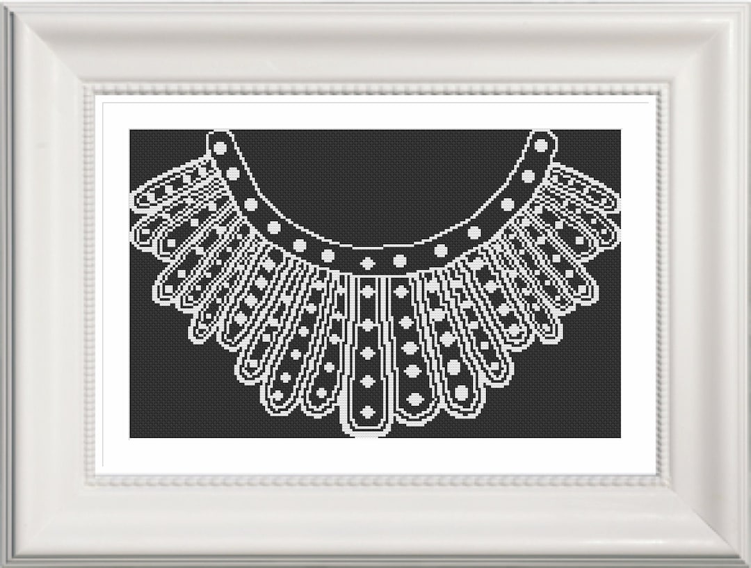RBG Dissent Collar Cross Stitch Pattern Download - Etsy