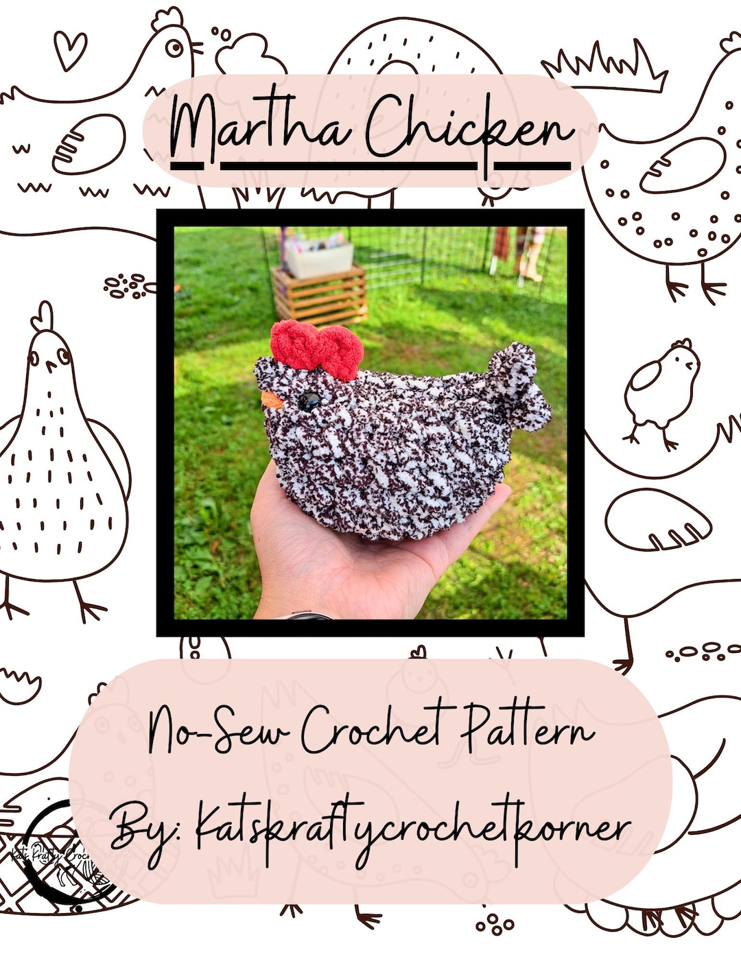 CROCHET PATTERN Martha Chicken Amigurumi Pattern Crochet Stuffed Animal ...