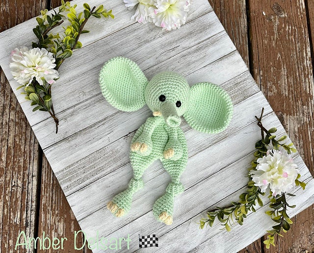 CROCHET PATTERN Elias the Elephant Snuggler Amigurumi Pattern Crochet ...