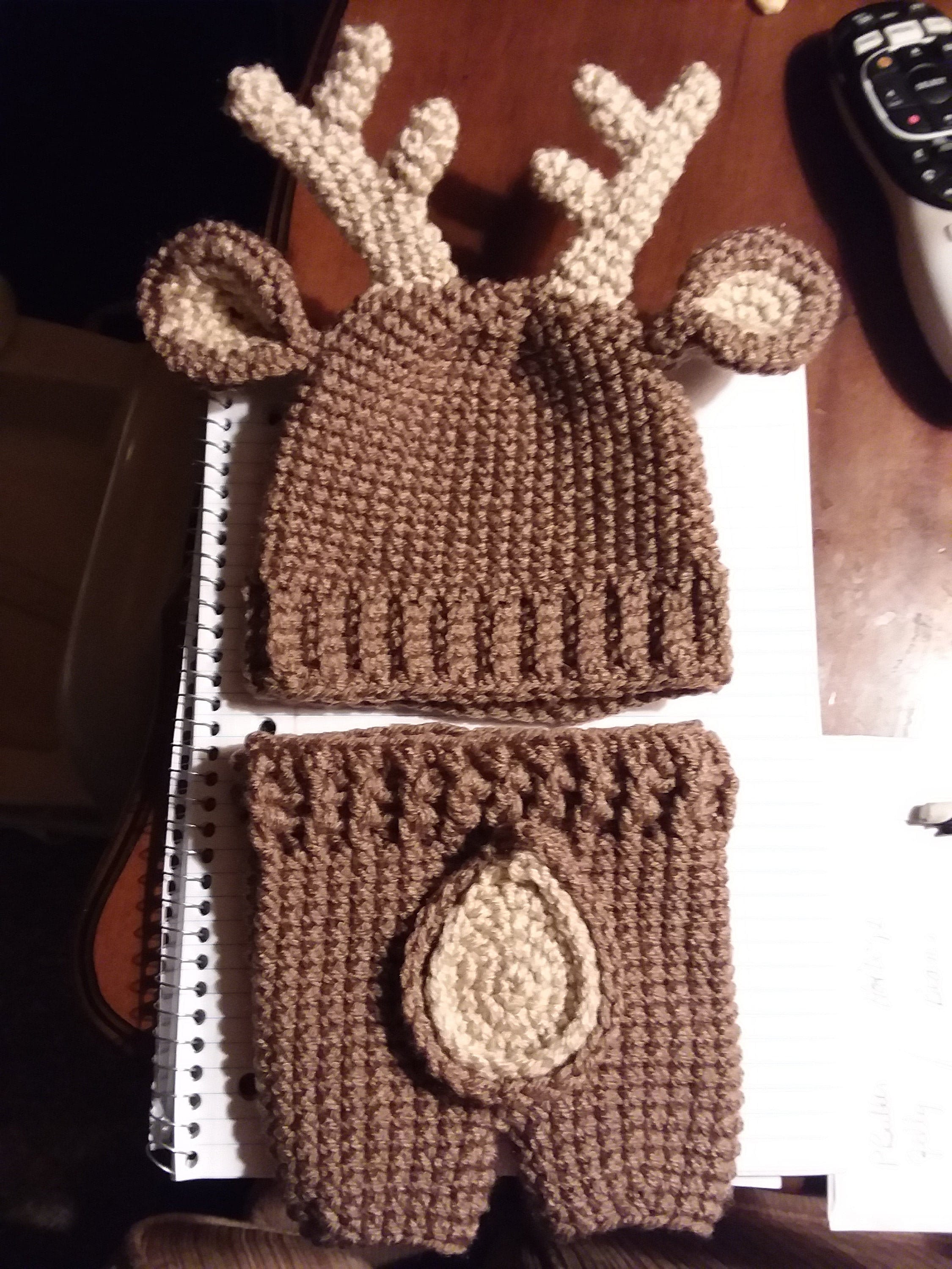 CROCHET PATTERN Deer/buck Hat and Shorts Newborn Set Buck Set - Etsy