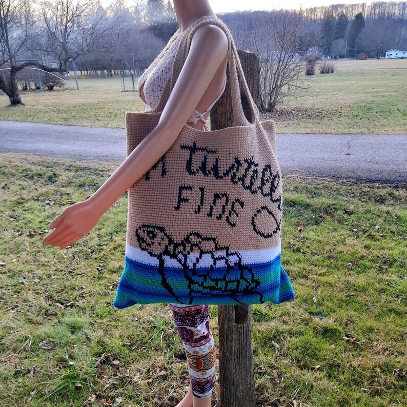 CROCHET PATTERN I'm Turtelly Fine Tote Bag PDF Instant Download Turtle ...