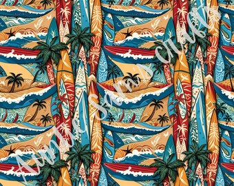 Surfboard Pattern 22 OPTIONS Seamless Digital Surfboard Art Surfboard ...