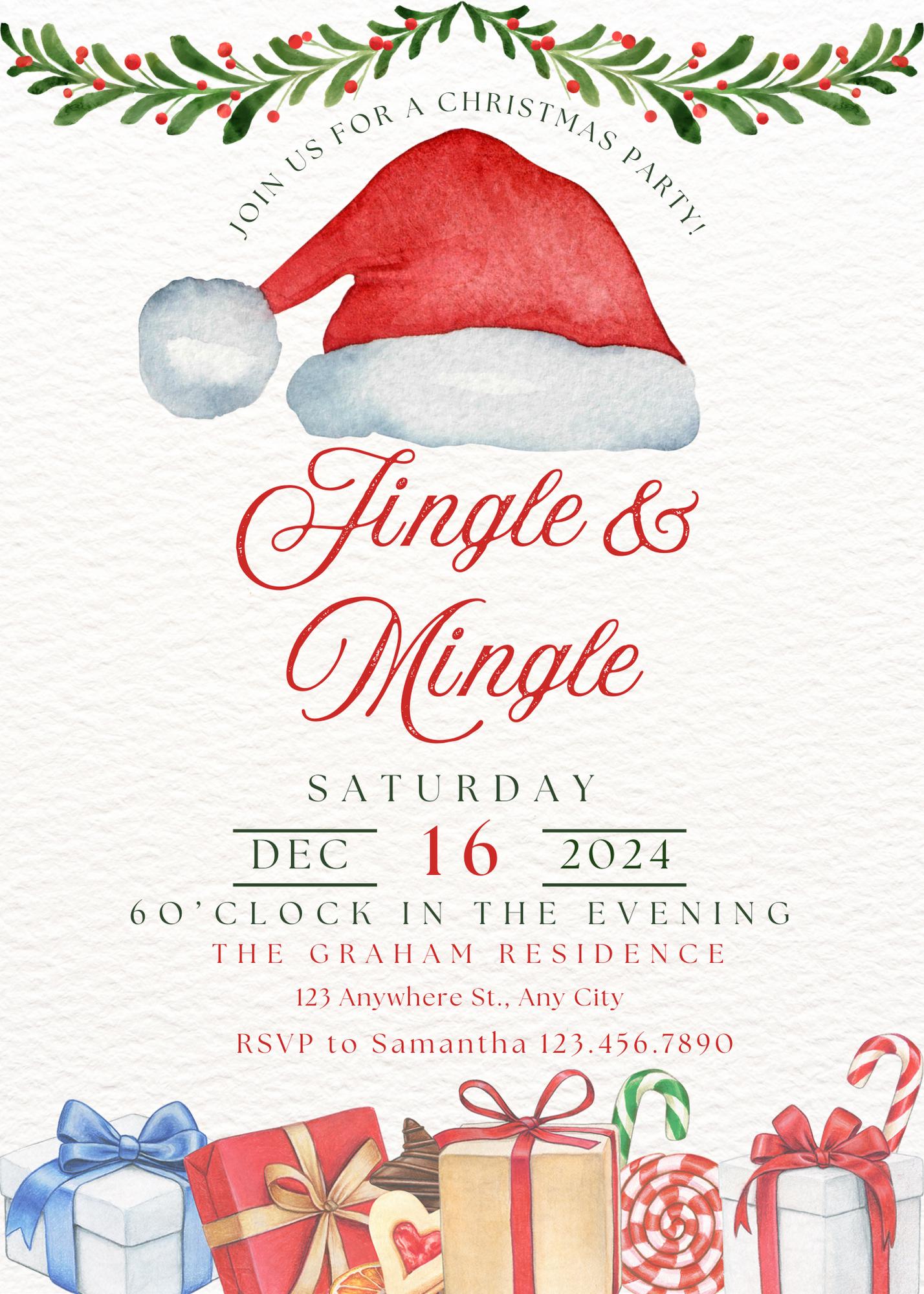 Christmas Party Invitation| Christmas Dinner| Invitation Template ...