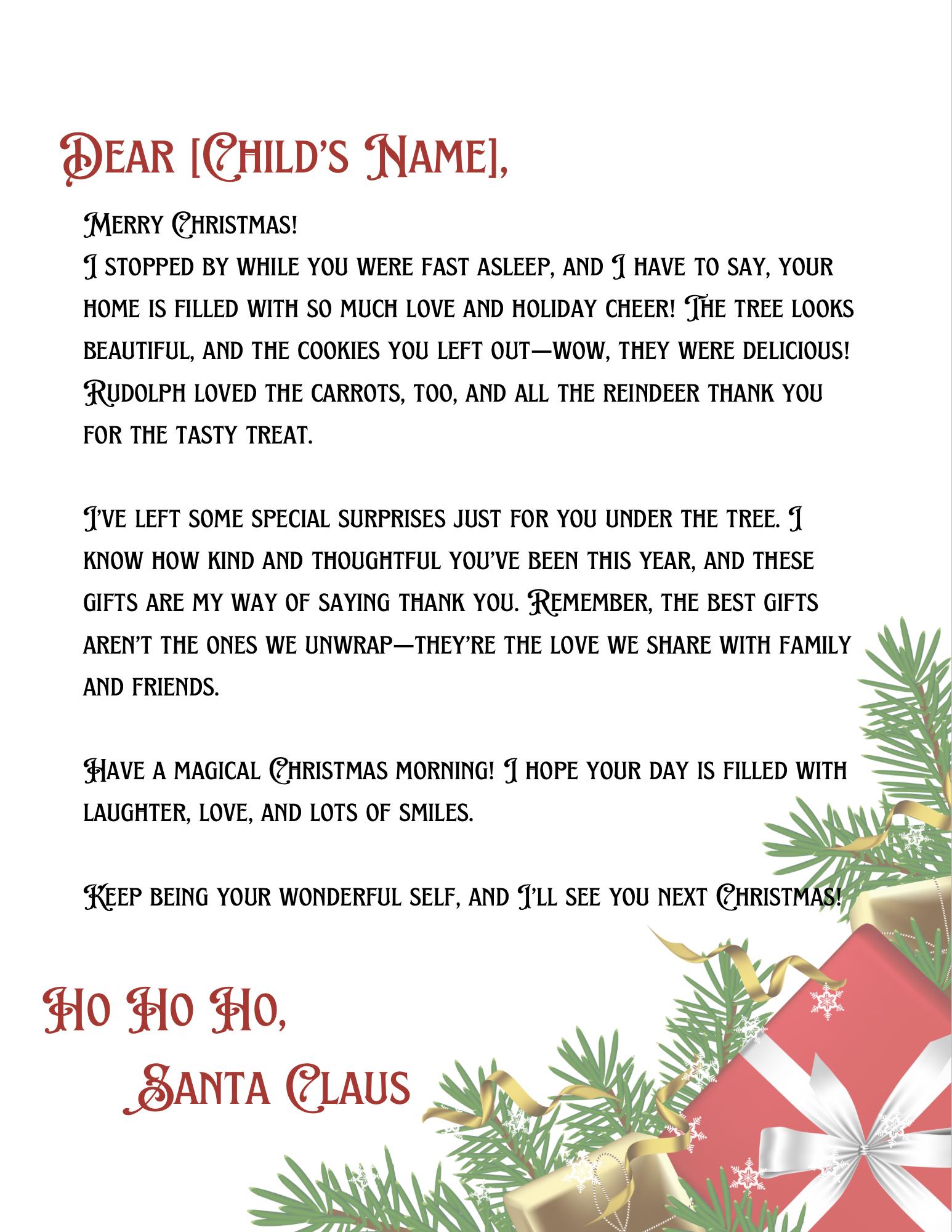 Letter From Santa| Christmas for Kids| Santa Letter| Customizable ...