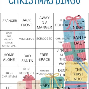 Christmas Movie & Song Bingo | Festive Bingo Game for Holiday Fun ...