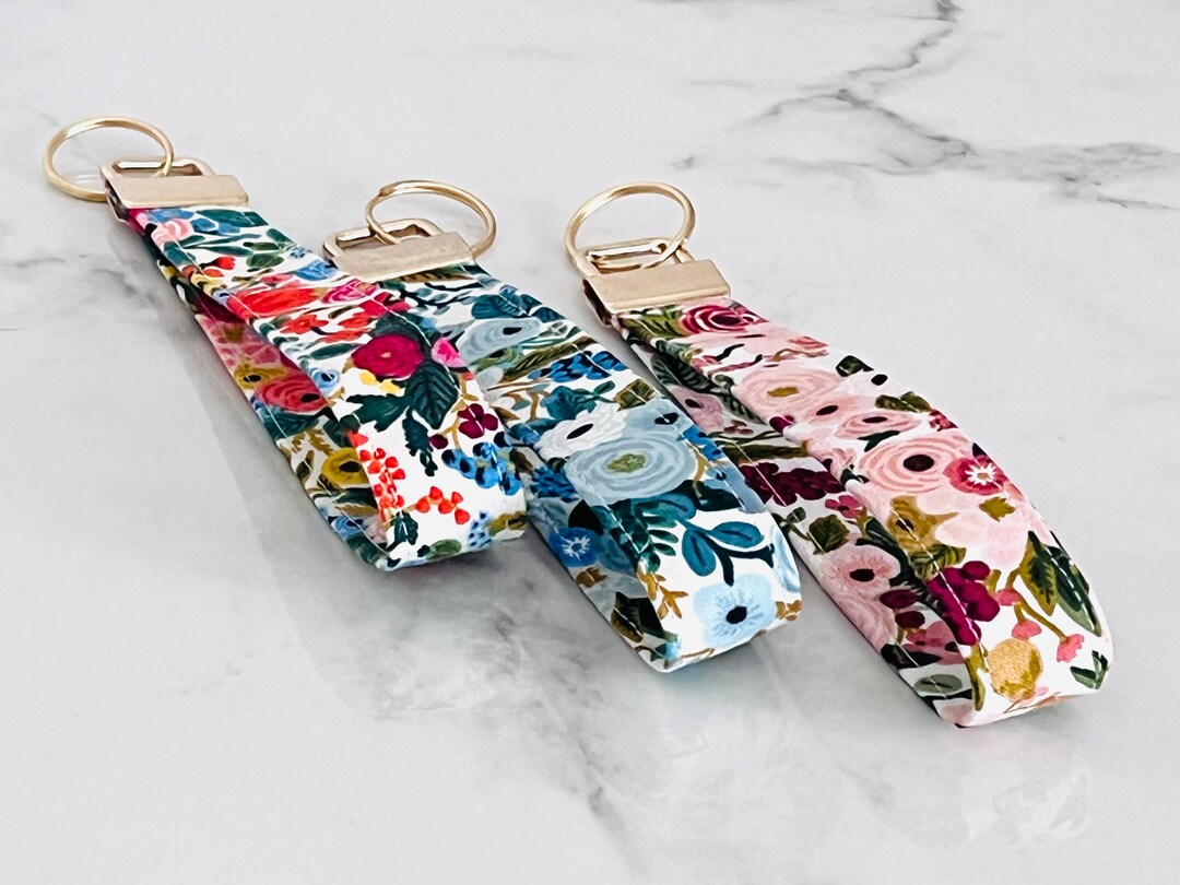 Rifle Paper 1" Key Wristlets, Custom Keychains, Key Fob, Floral Key Fob ...