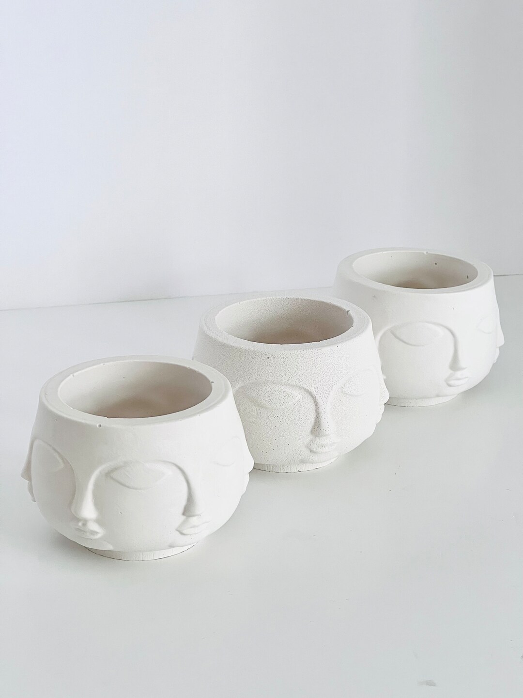Set of 3 Namaste Hydrostone Concrete Candle Jars Candle Making ...