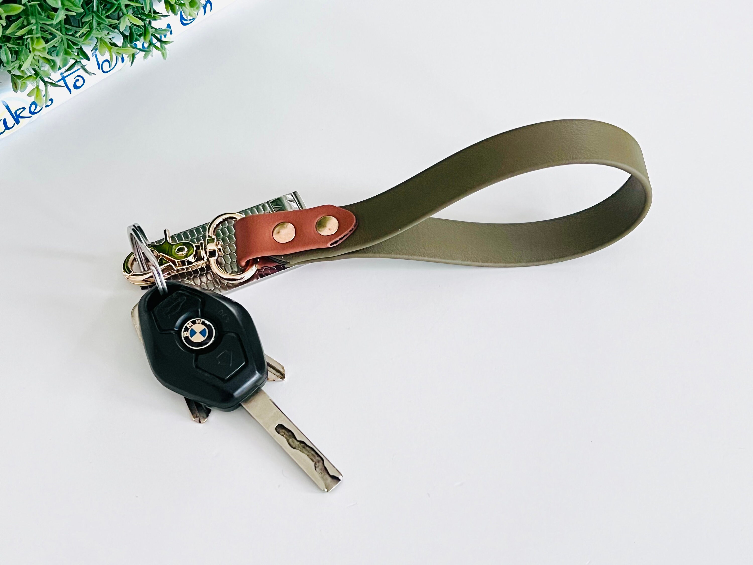 Biothane 6” Wristlet Keychain With Nickel, Light Gold 5/8” or 1/2“ or 3 ...