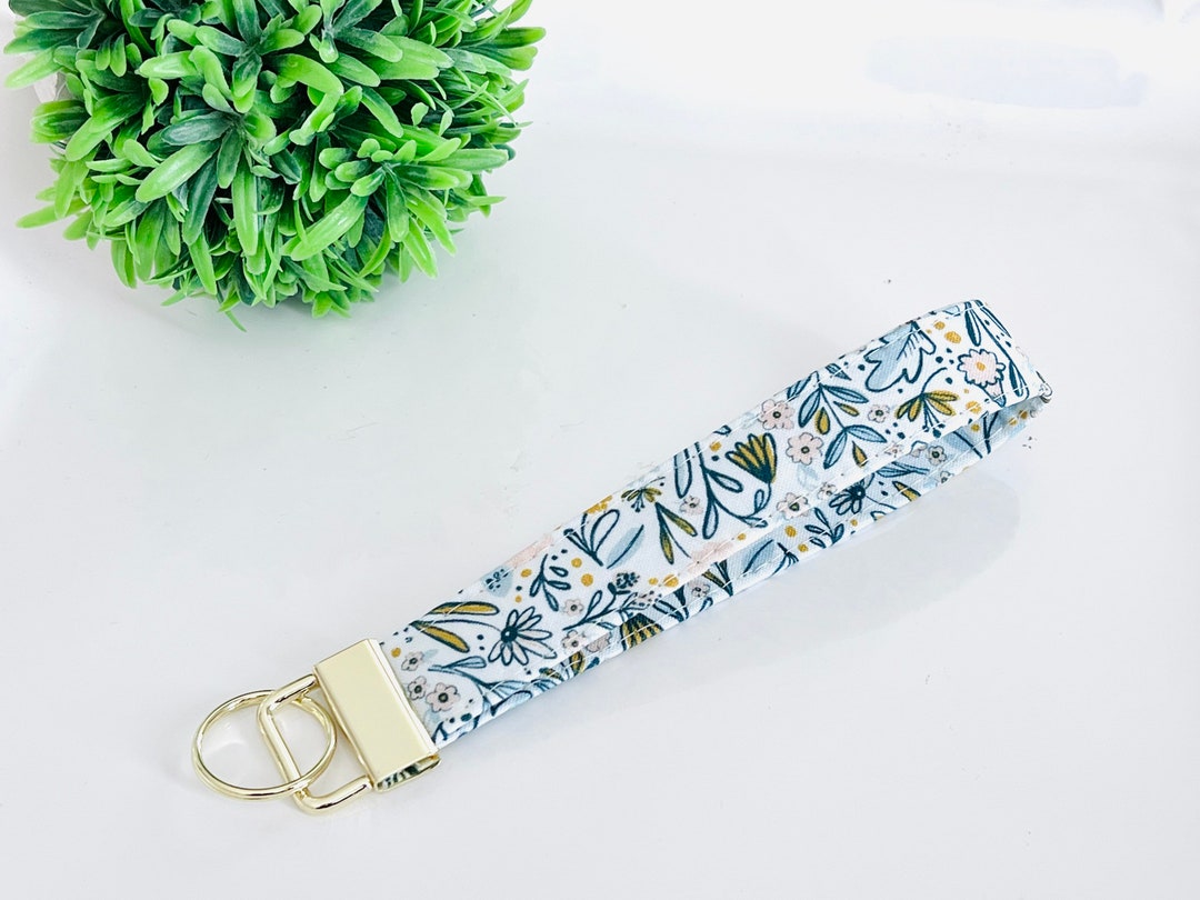 Key Fob Wristlet 1” Custom Keychains, Key Fob, Floral and Geometric for ...
