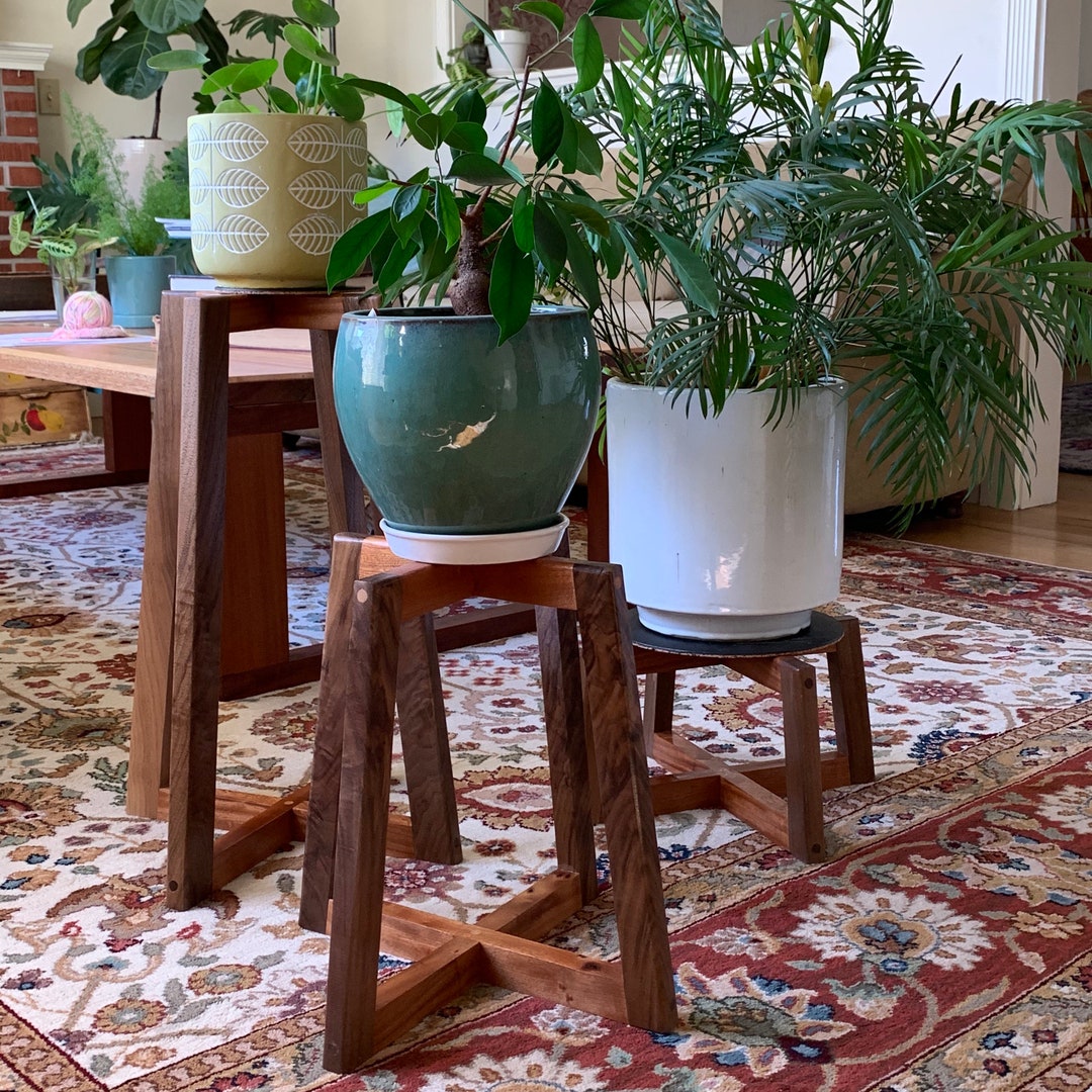 Walnut/sapele Hardwood Plant Stands - Etsy