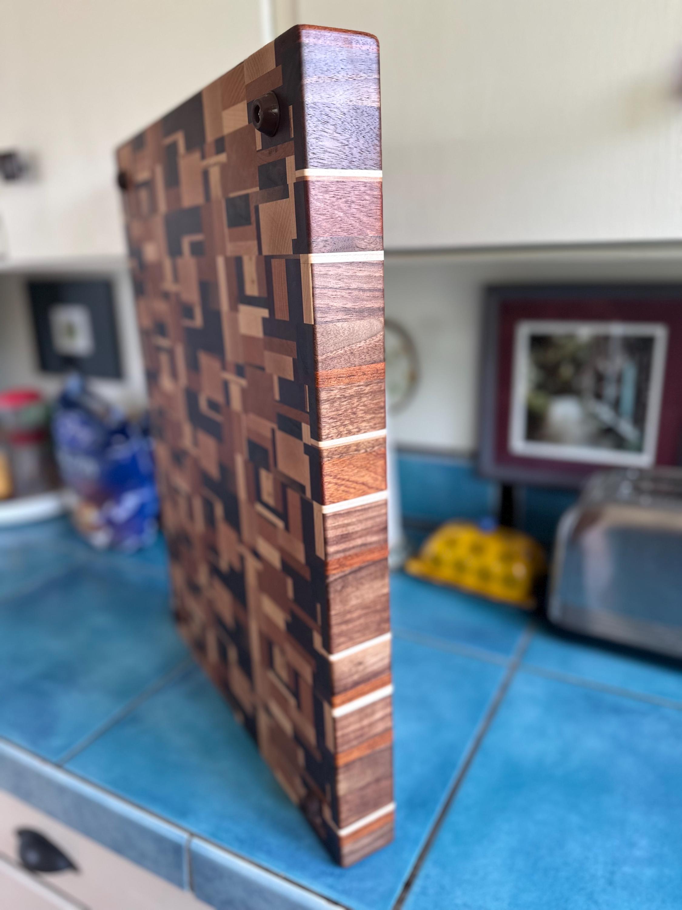 End Grain Mixed Hardwood Butcher Block | Cutting Board | Kitchen | Home ...