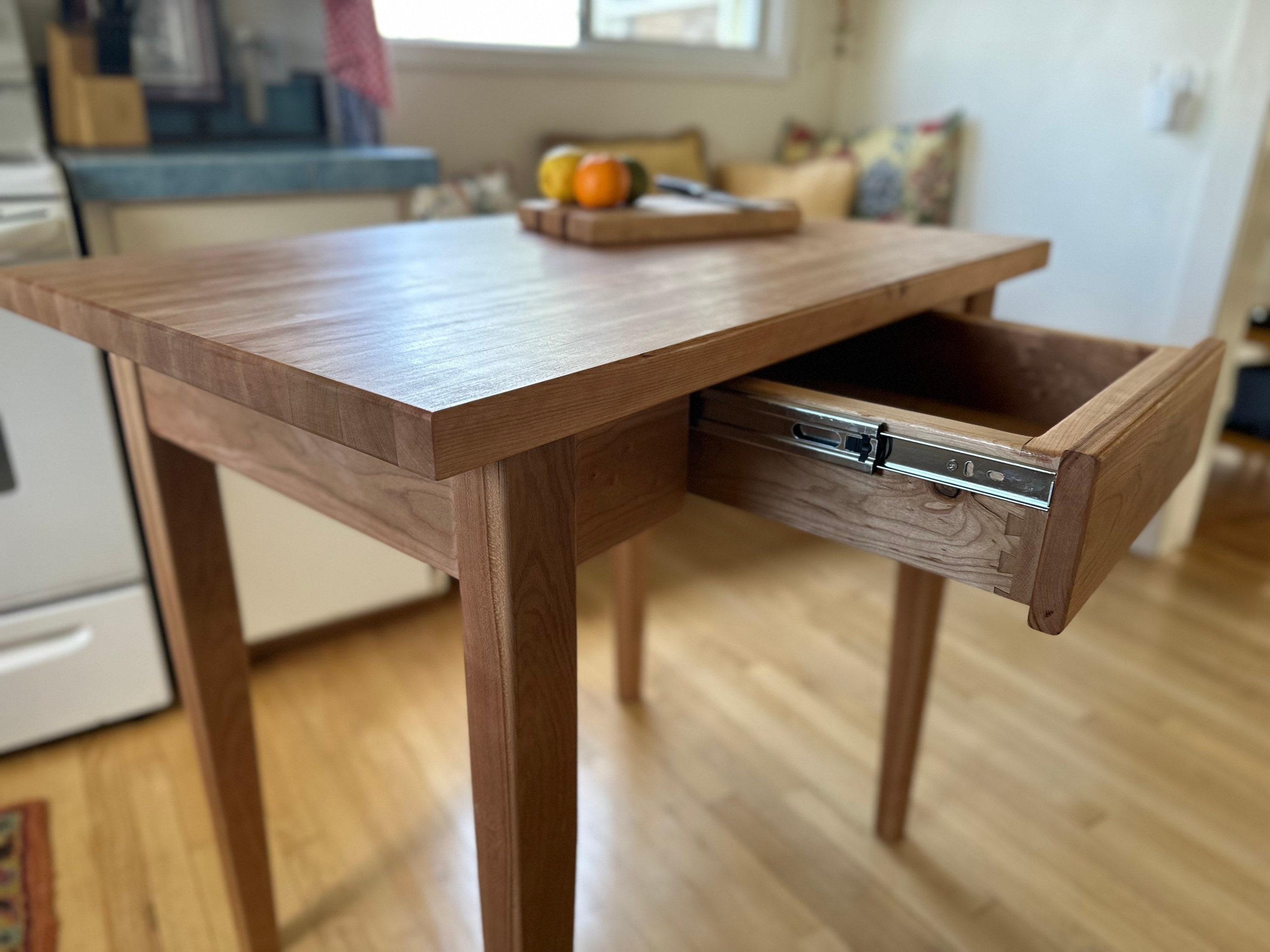 Cherry Hardwood Butcher Block Table Kitchen Island Serving - Etsy