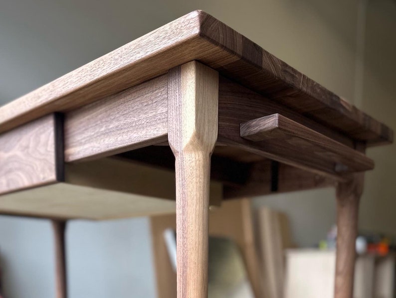 Turned Leg Walnut Butcher Block Table Kitchen Table Butcher Block ...