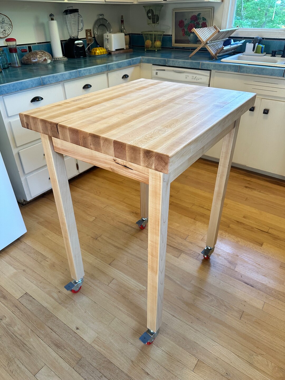 Eastern White Maple Butcher Block Table Kitchen Island Kitchen Cart ...