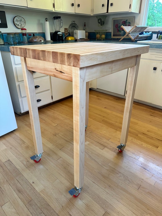 Tall butcher block table store