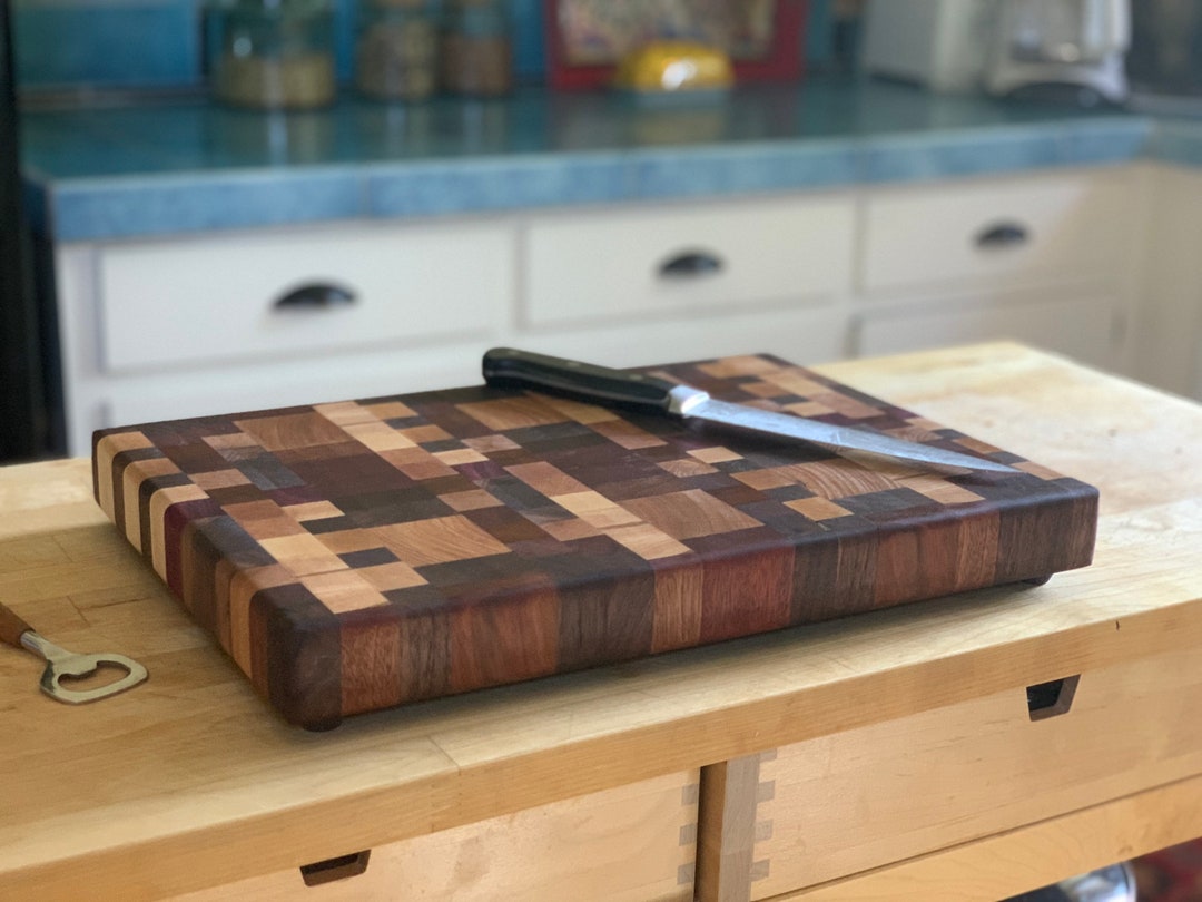 End Grain Mixed Hardwood Butcher Block | Cutting Board | Kitchen | Home ...