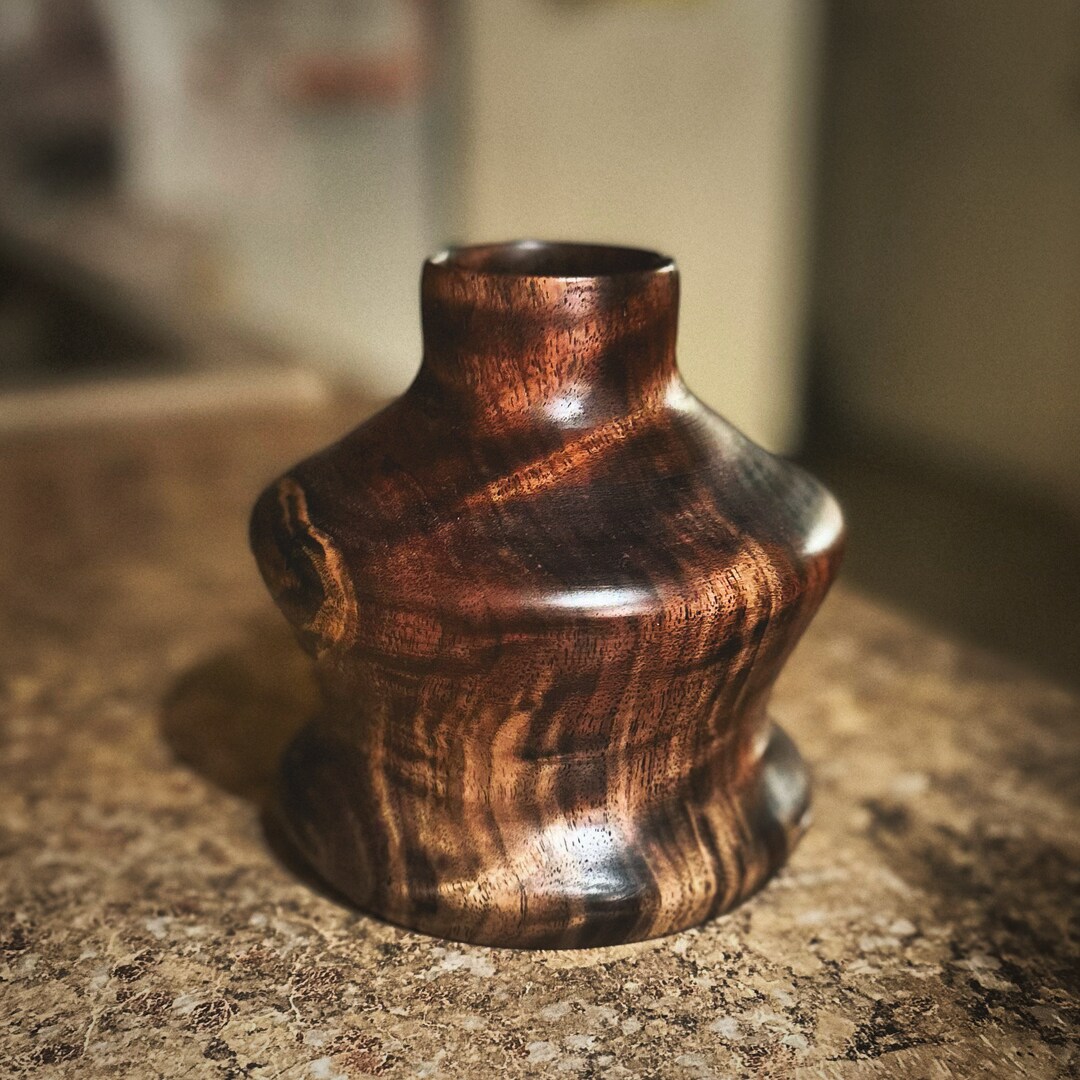 Turned Black Walnut Flower Vase - Etsy