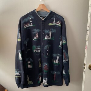 Large Vintage 80s or 90s Lighthouse Cardigan Sweatshirt - Etsy