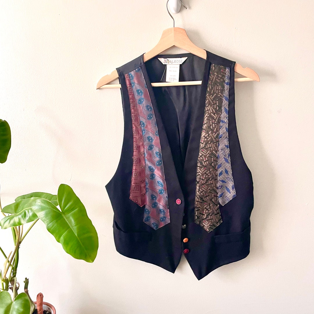 Small Vintage 90s Womens Vest With Tie Graphic Funky Cute Funny ...