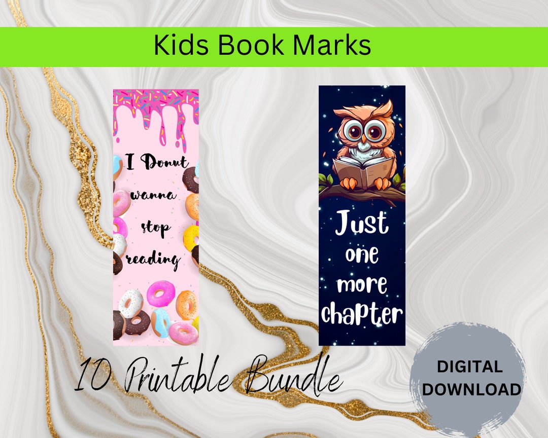 Kids Book Marks, Sublimation Book Mark Designs, Printable Book Mark ...