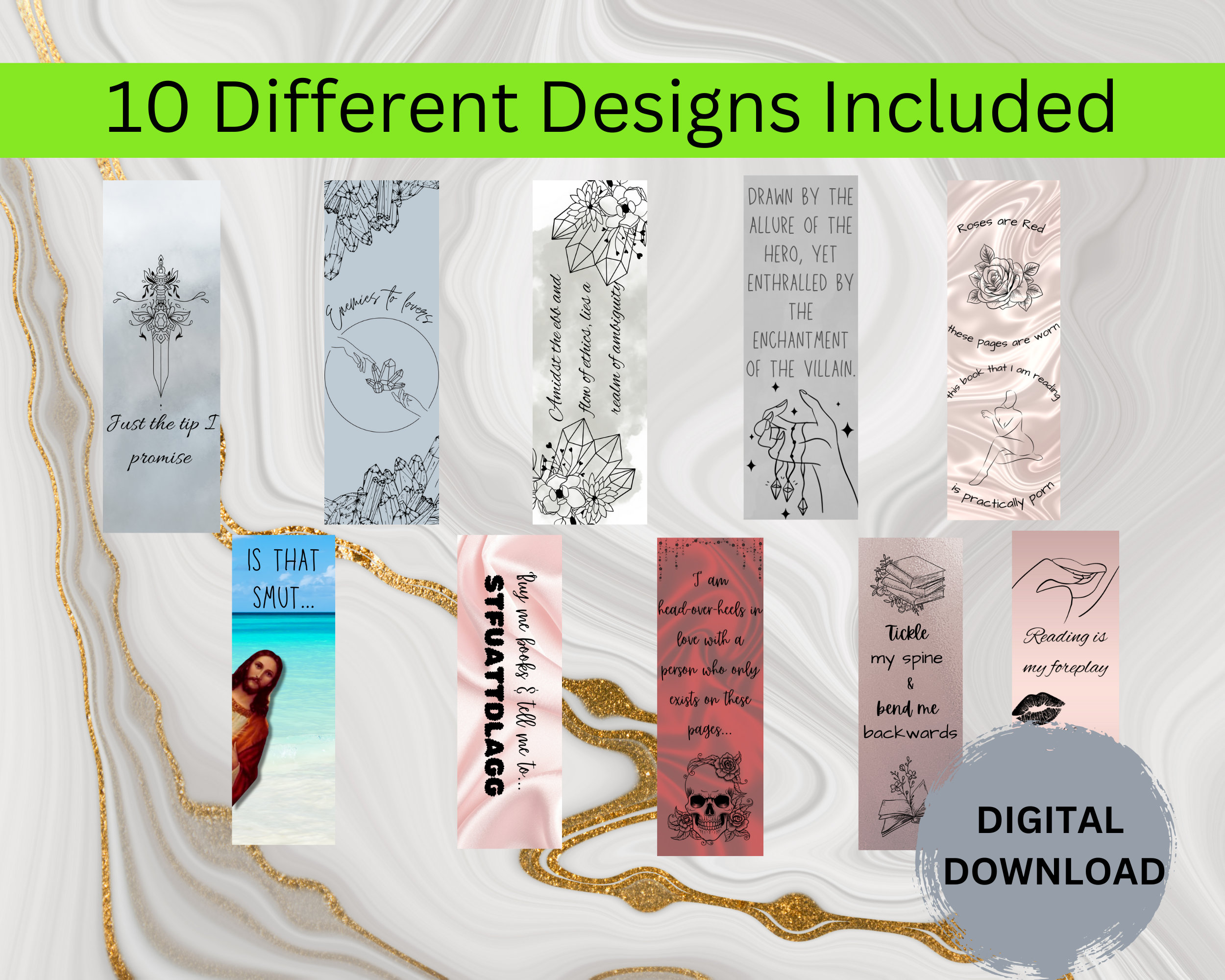 Smut Set #2 Book Marks, Sublimation Book Mark Designs, Printable Book ...