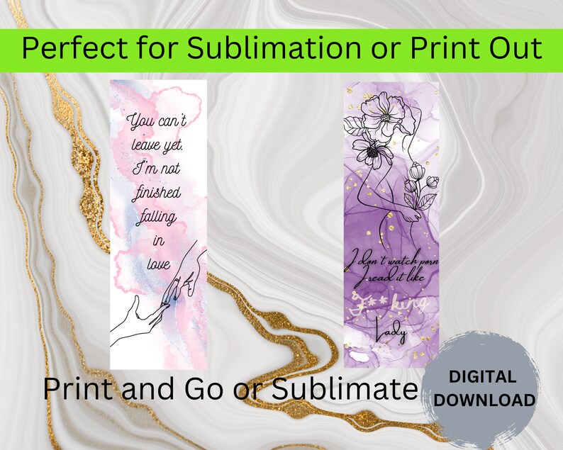 Smut Book Marks, Sublimation Book Mark Designs, Printable Book Mark ...