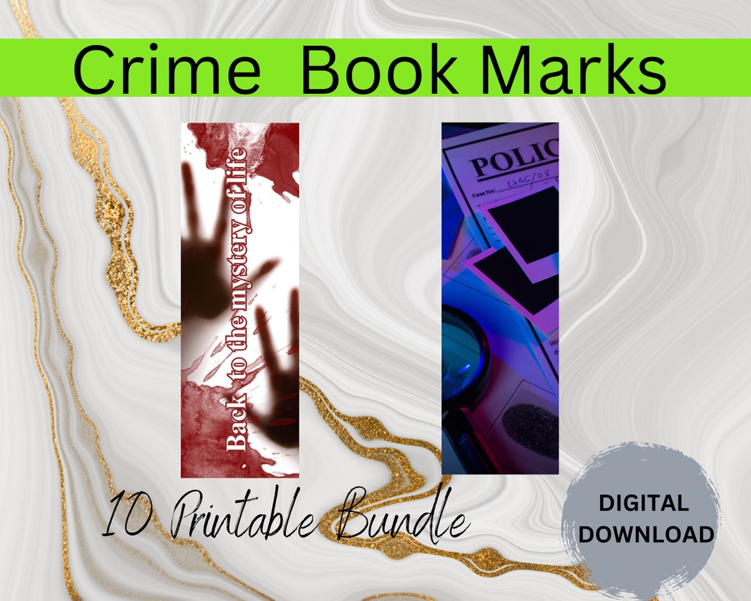 Crime Book Marks, Sublimation Book Mark Designs, Printable Book Mark ...
