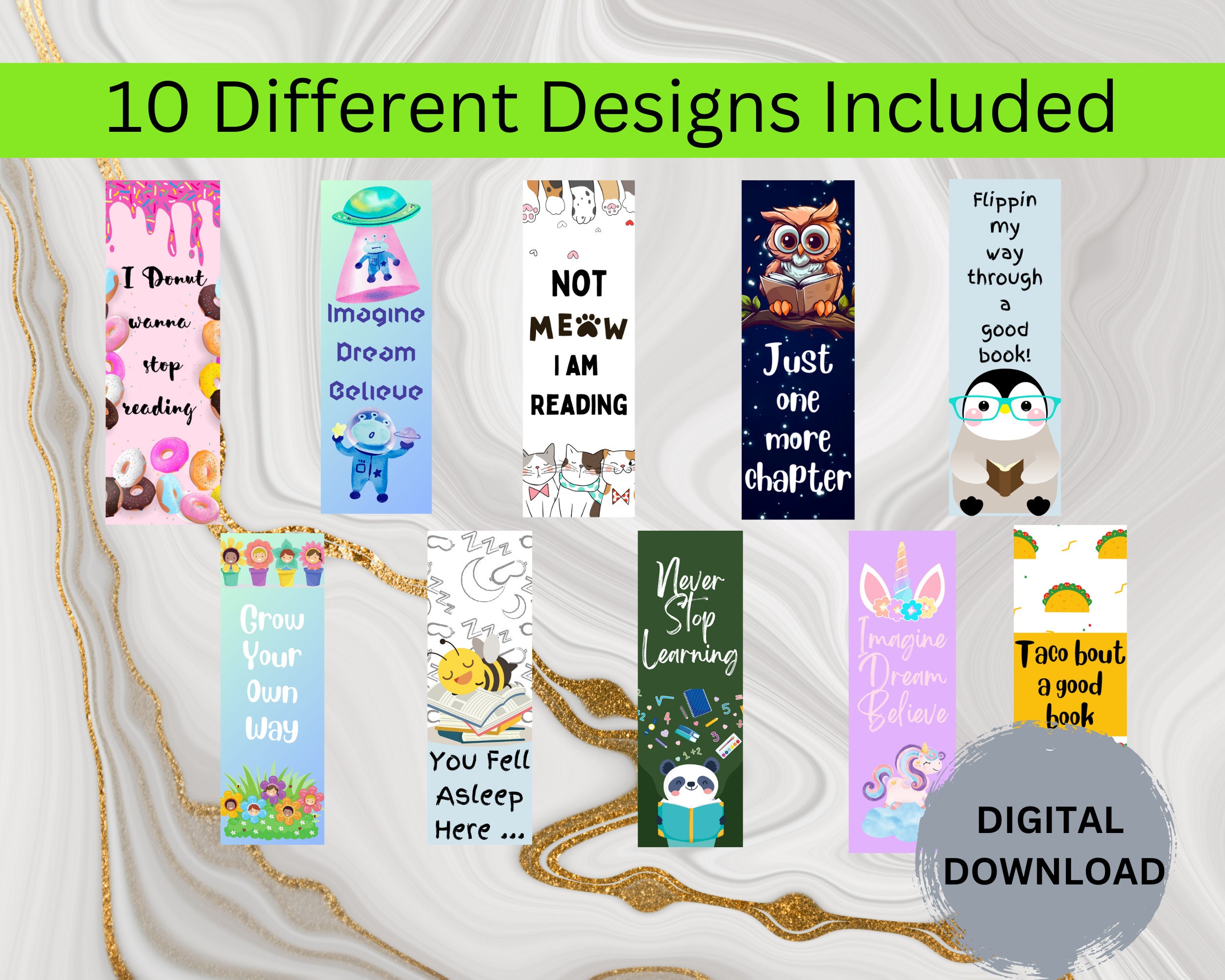 Kids Book Marks, Sublimation Book Mark Designs, Printable Book Mark ...