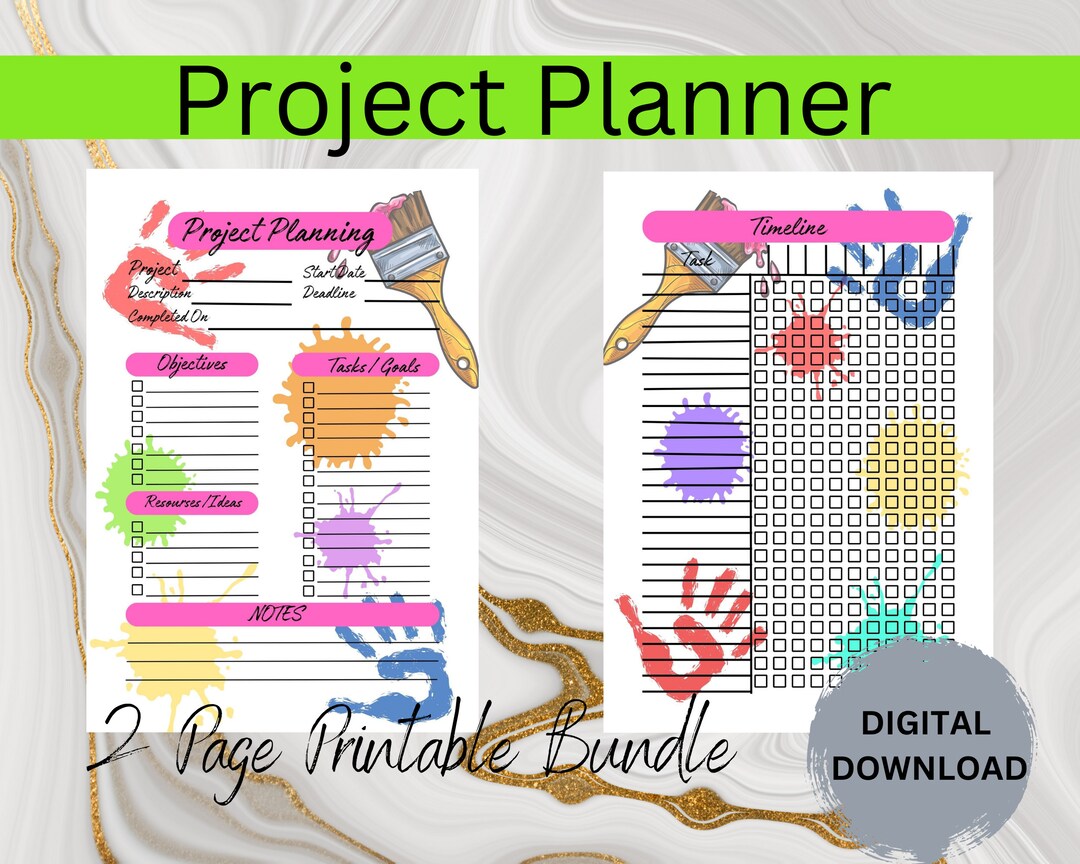 Project Planner for Arts and Crafts, Crafting Mindfulness, Blank ...