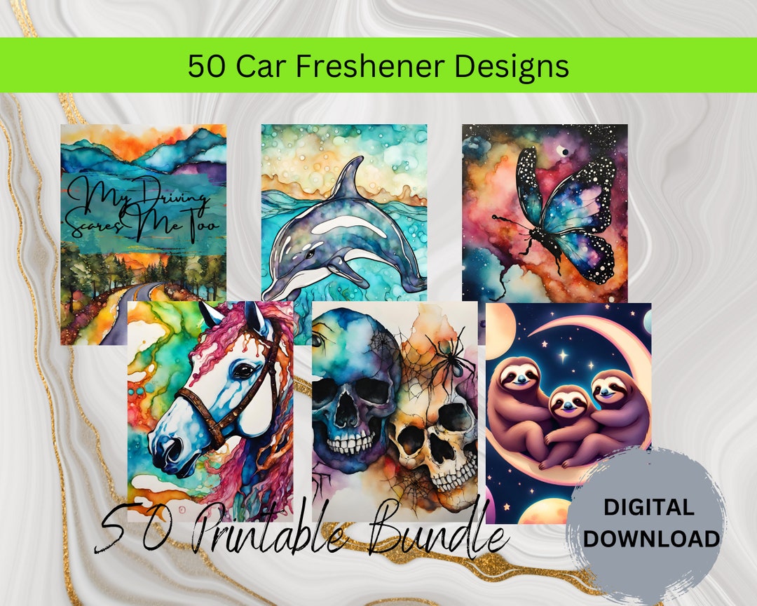 50 Designs Air Freshener Sublimation Bundle, Sublimation Car Freshener ...