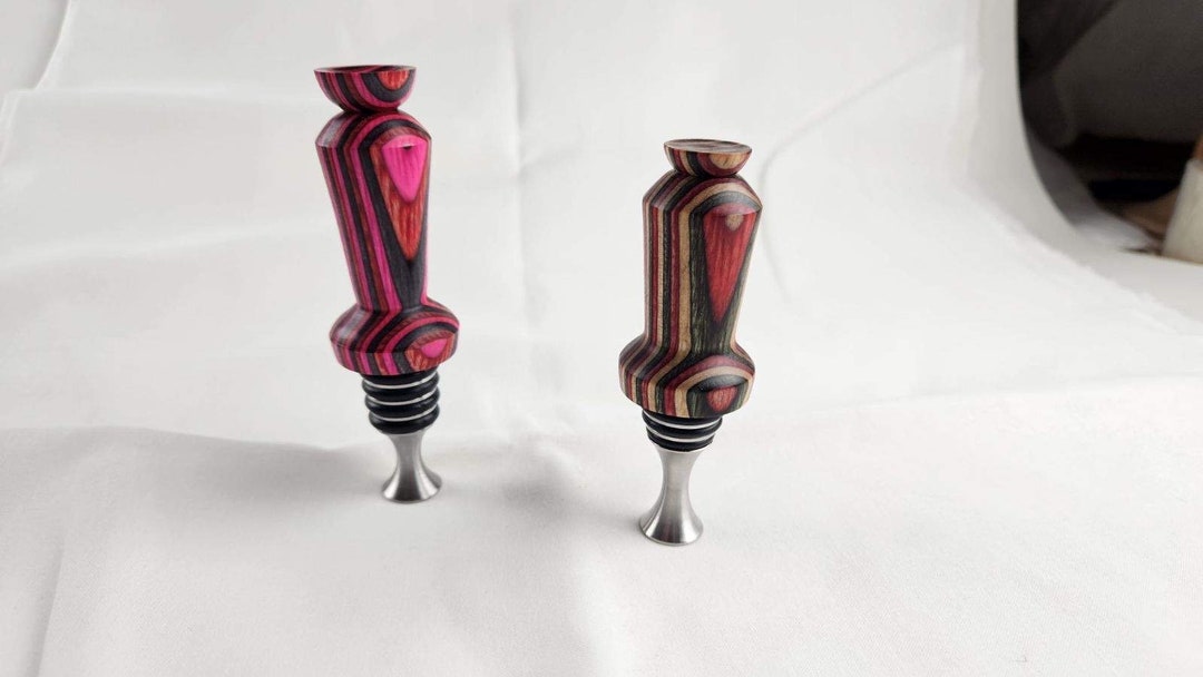 Handmade Turned Wood Bottle Stopper-festive - Etsy