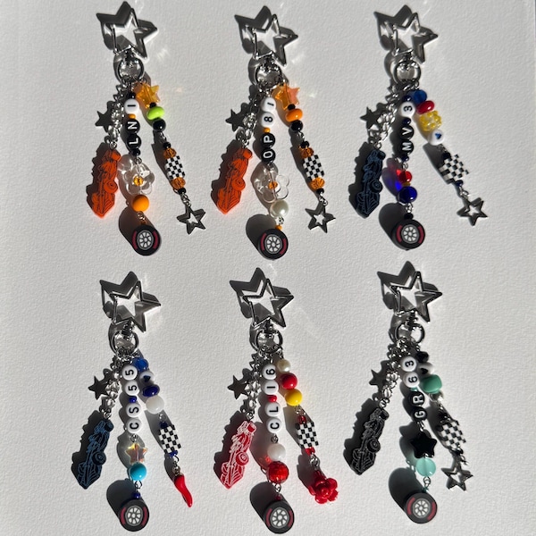 F1 Beaded Keychains - Etsy