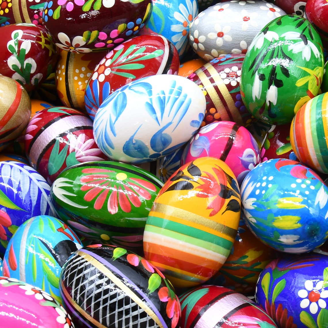 PISANKI Polish Easter Eggs Set of 6 Wooden Painted Eggs - Etsy
