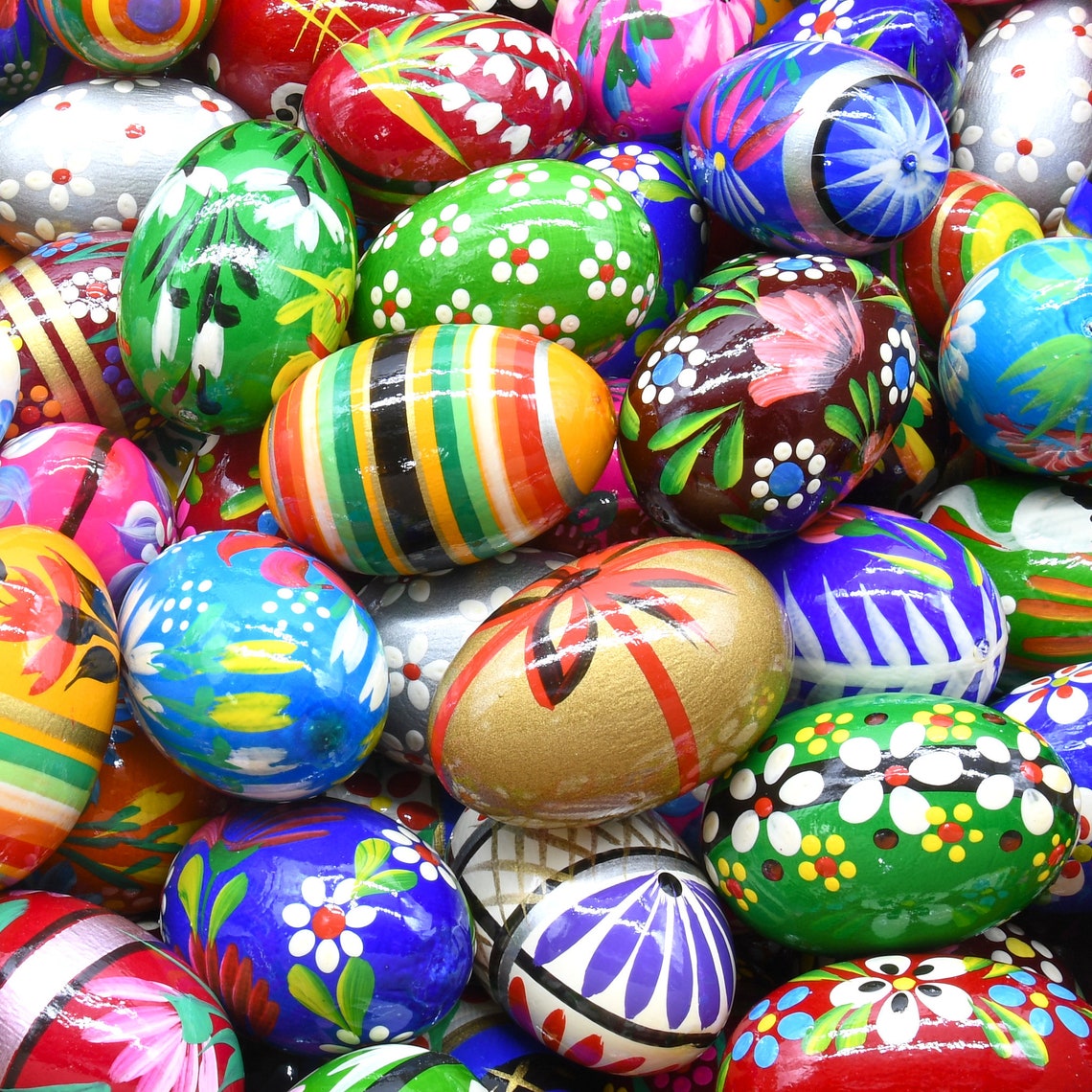 PISANKI Polish Easter Eggs Set of 6 Wooden Painted Eggs - Etsy
