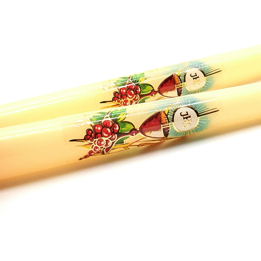First Holy COMMUNION TAPER CANDLE 12" Set of 2 - Etsy