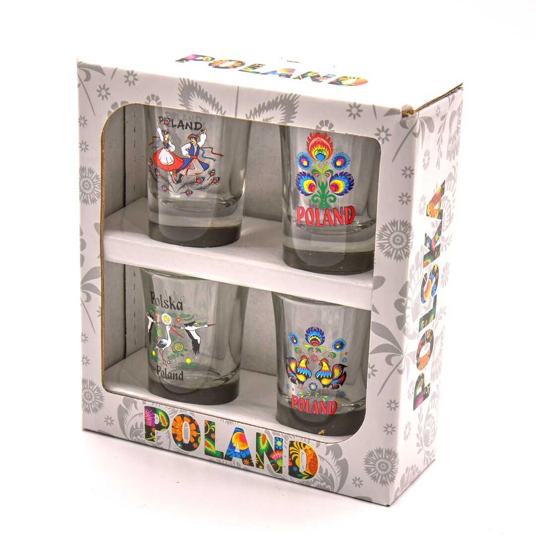 POLAND POLSKA Shot Glass for Vodka Set of 4, Polish Gift - Etsy