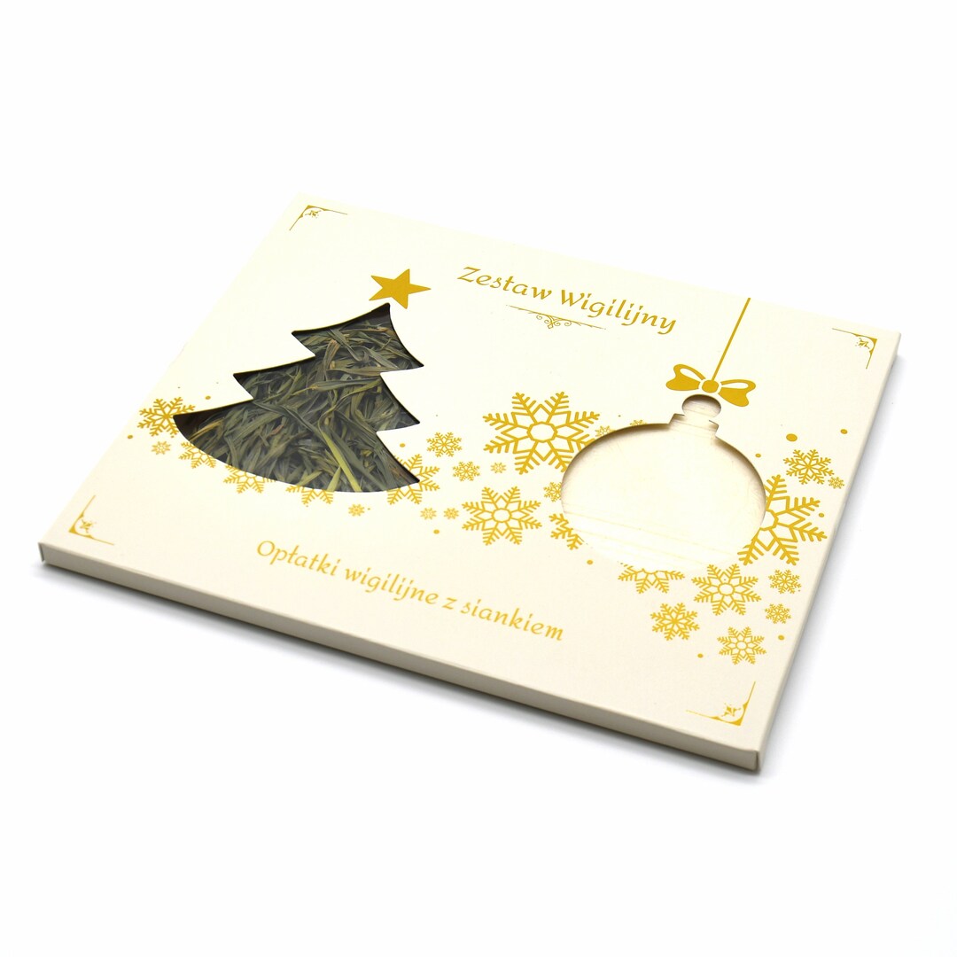 CHRISTMAS WAFERS OPLATKI Traditional Polish Wigilia Set With Hay and 4 ...