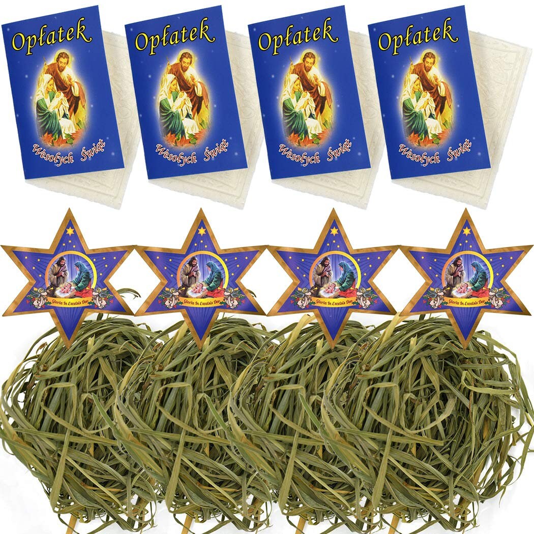 OPLATKI Set of 4 Polish Christmas Wafers With Hay and Carol - Etsy