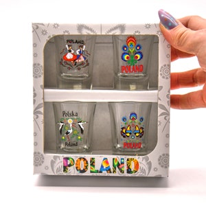 POLAND POLSKA Shot Glass for Vodka Set of 4, Polish Gift - Etsy
