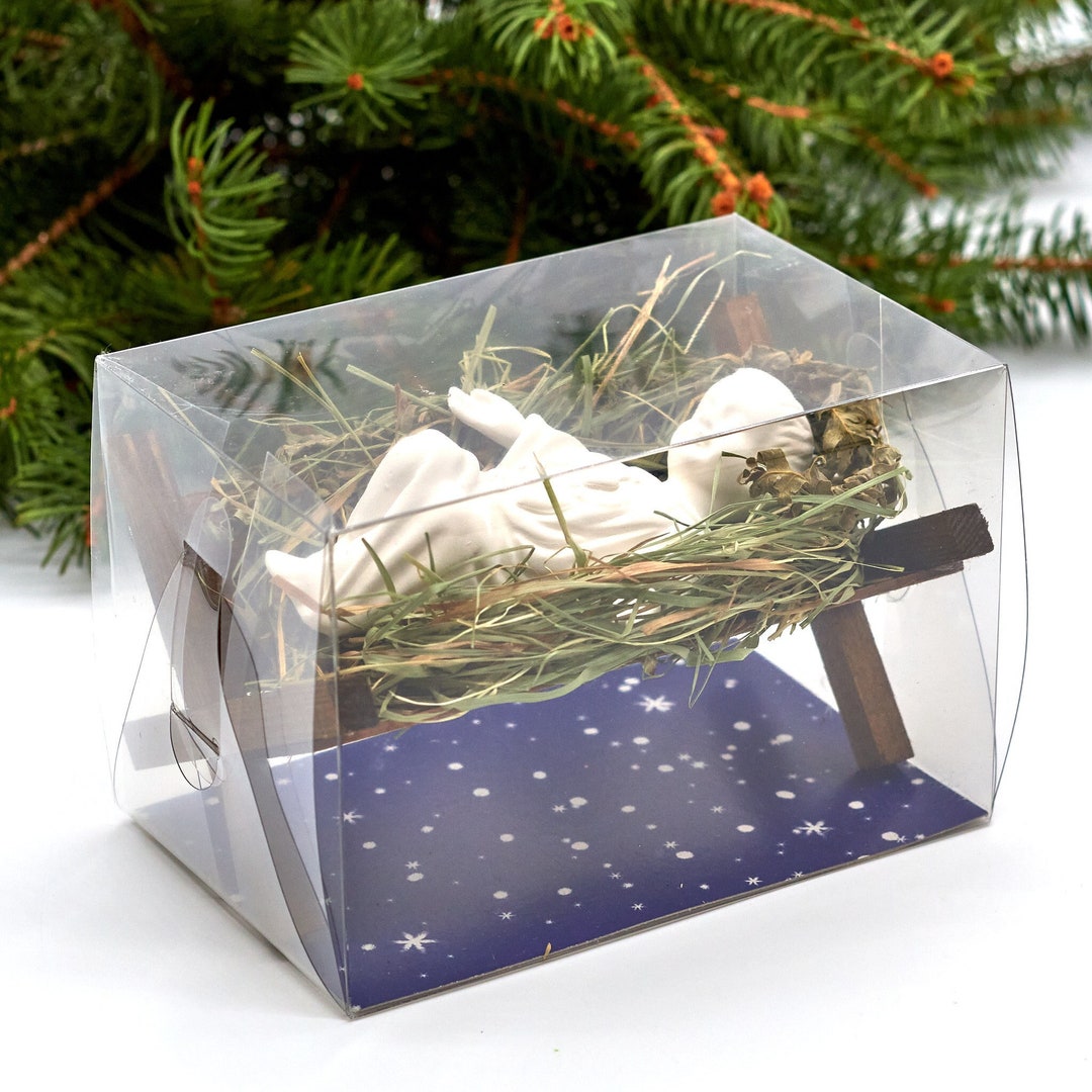 BABY JESUS in MANGER, Nativity Manger, White Christmas Baby Jesus on ...