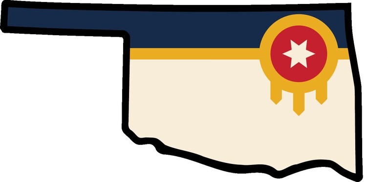 Tulsa Flag Oklahoma State Outline SVG, PNG Digital Files Tulsa, OK Flag ...