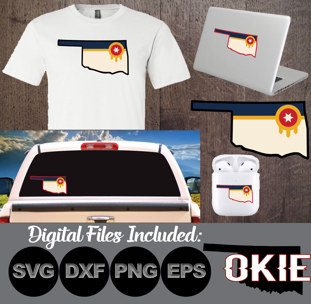 Tulsa Flag Oklahoma State Outline SVG, PNG Digital Files - Tulsa, OK ...
