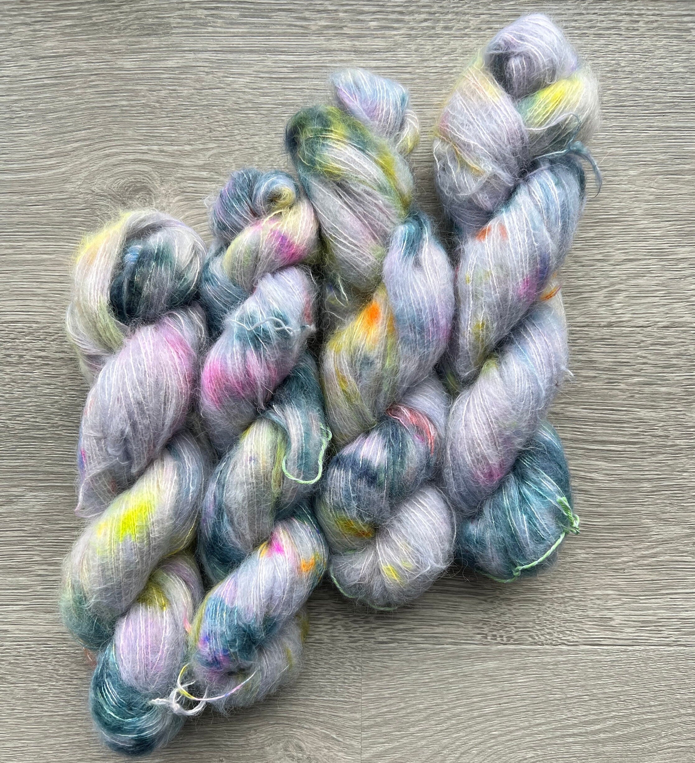 Mr. Percy Knits Hand Dyed Yarn Skyburst Lace Weight Fluff Baby Suri ...