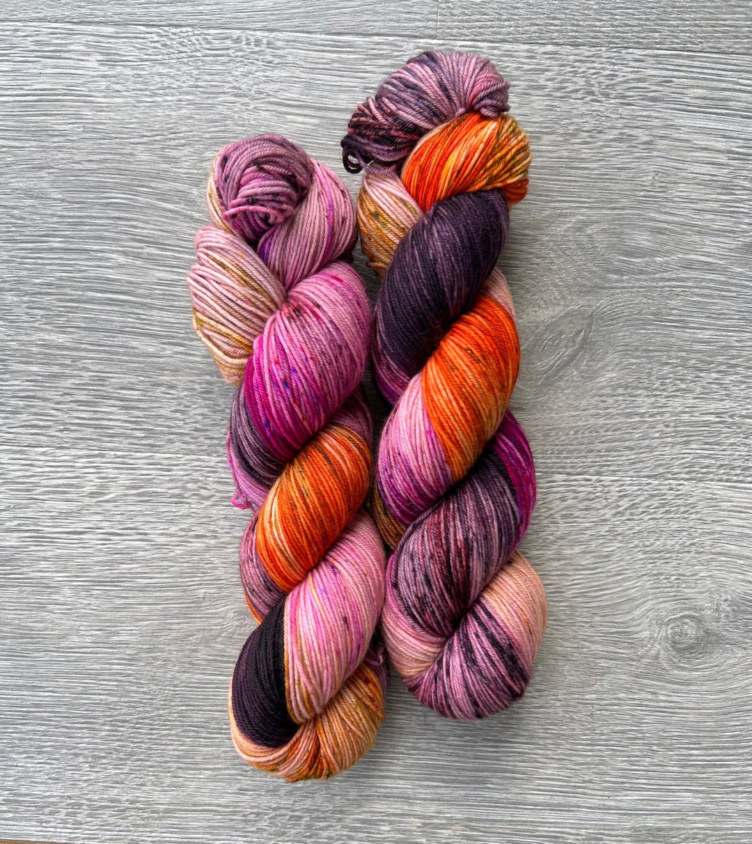 Hand Dyed Yarn | Mr. Percy Knits | Orchid Tangerine | Fingering Weight ...