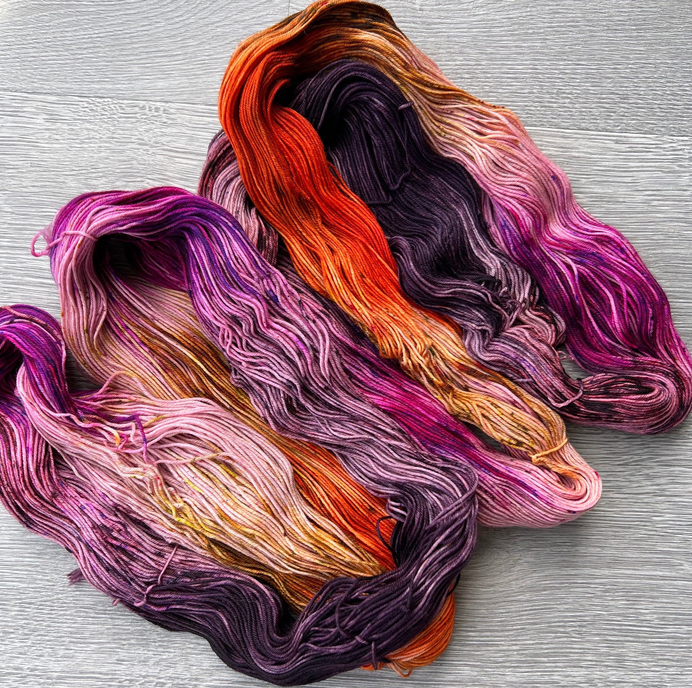 Hand Dyed Yarn Mr. Percy Knits Orchid Tangerine Fingering Weight Sock ...